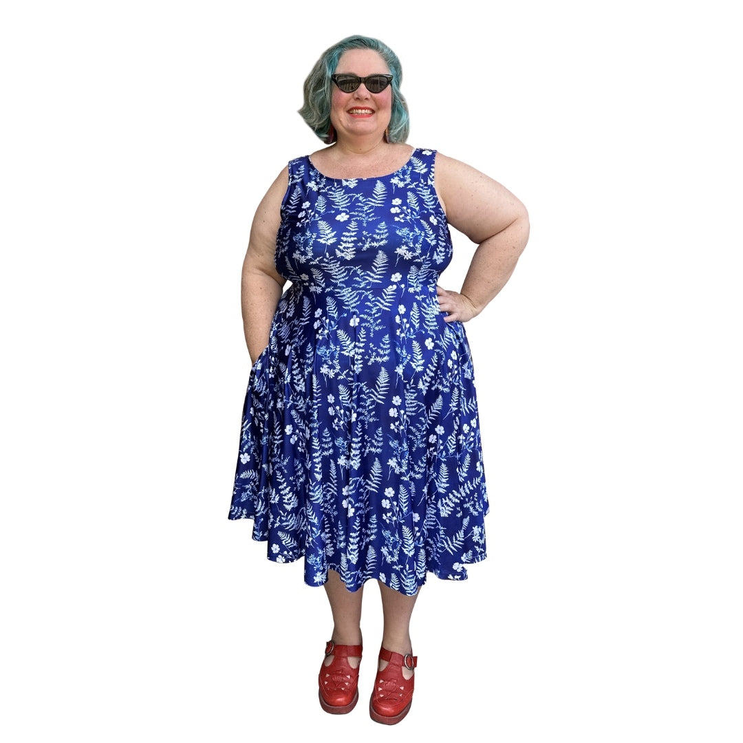 Blue Cyanotype Print Skater Dress - Made to Order – Joolz Fashion