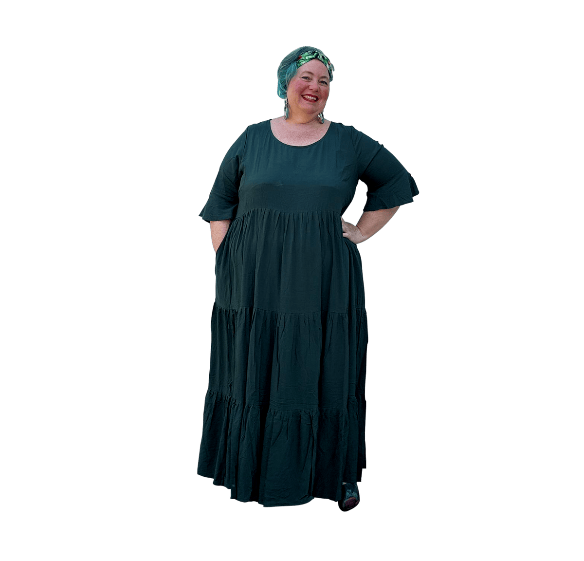 Green Maxi Ruffle Dress Made to Order – Joolz Fashion