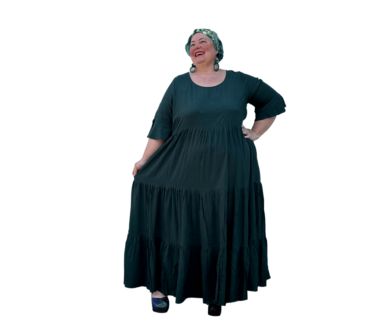 Green Maxi Ruffle Dress Made to Order – Joolz Fashion