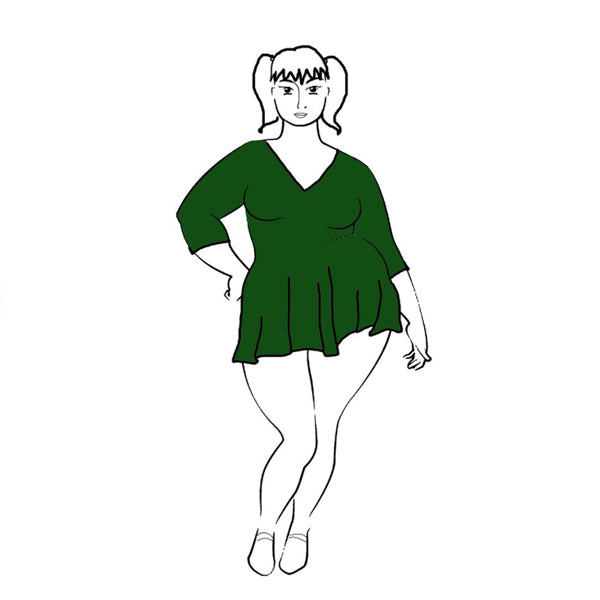 The Rachael Peplum Vee Neck Plus Size Tunic (Short) – Joolz Fashion